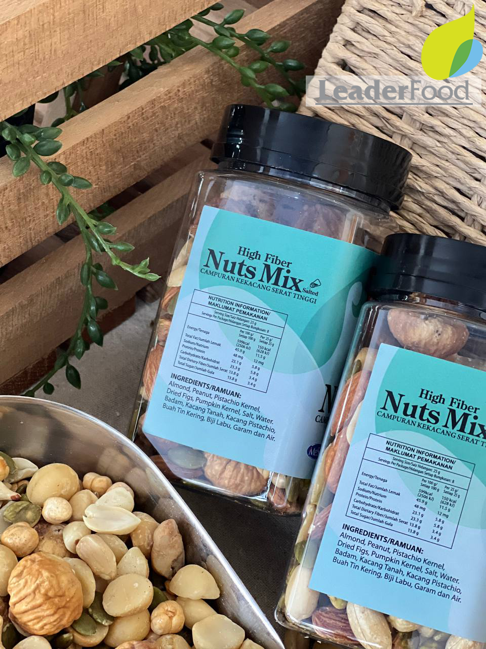 Leader Food. High Fiber Nuts Mix
