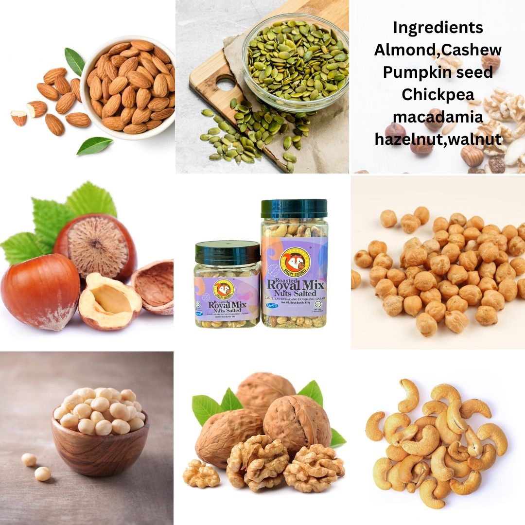 Leader Food. Royal Mix Nuts 200G/800G (Almond, Cashew, Pumpkin, Chickpea, Macadamia,Hazelnut and ...